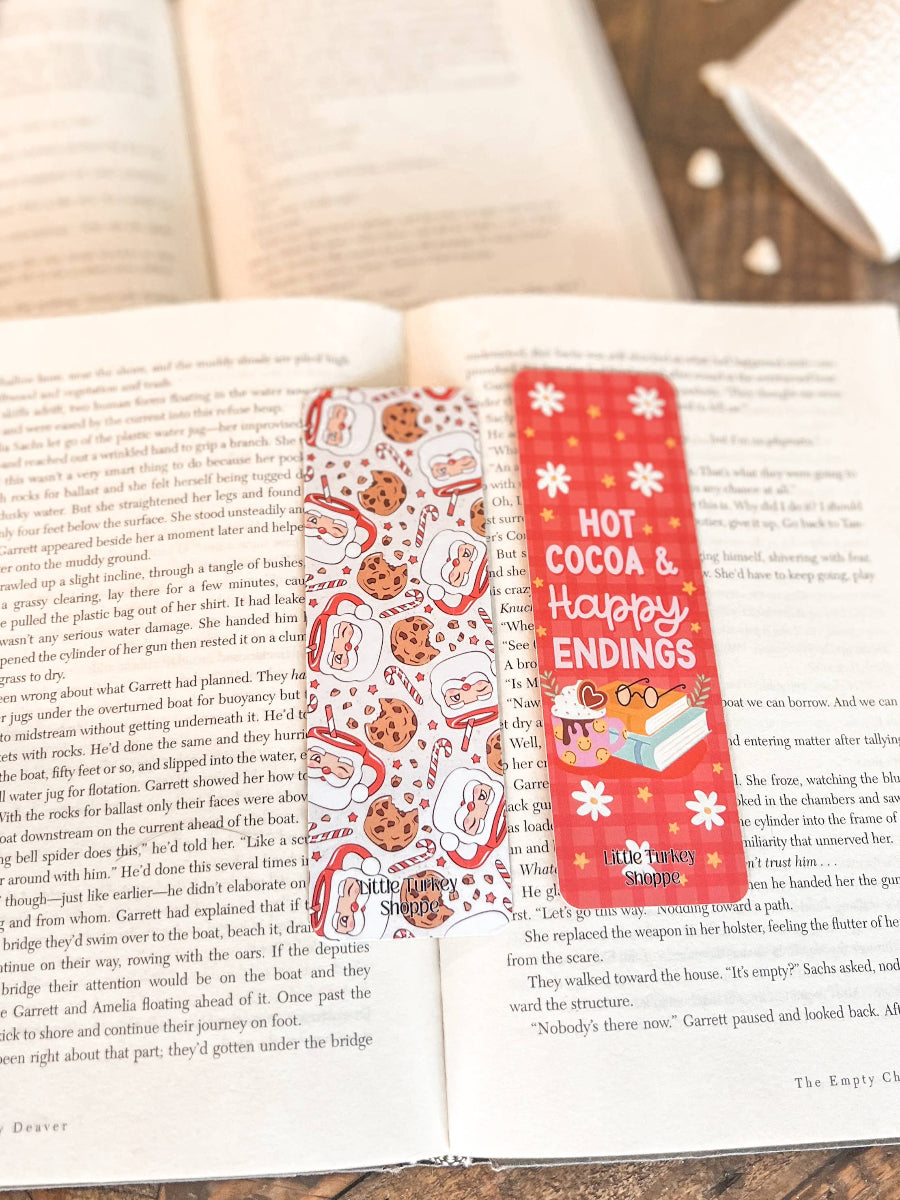 Santa Hot Chocolate and Cookies Soft Touch Matte Bookmark - 2" x 6 ...